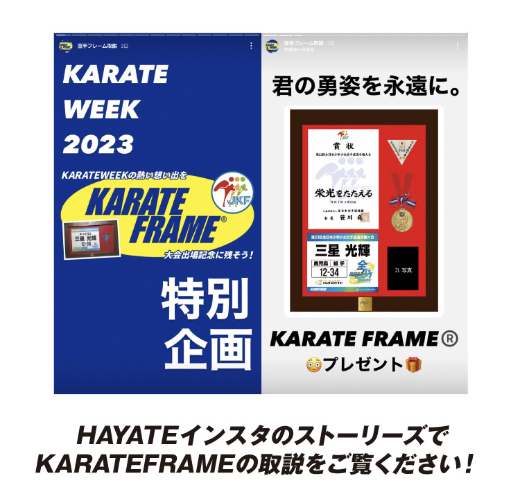 [全少優勝者様限定ページ]KARATE FRAME | HAYATEオンライン